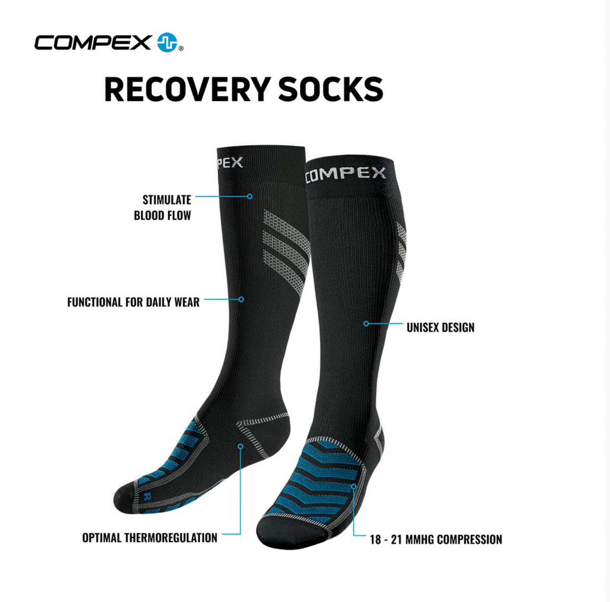 Recovery compression sokkar – Compex Ísland